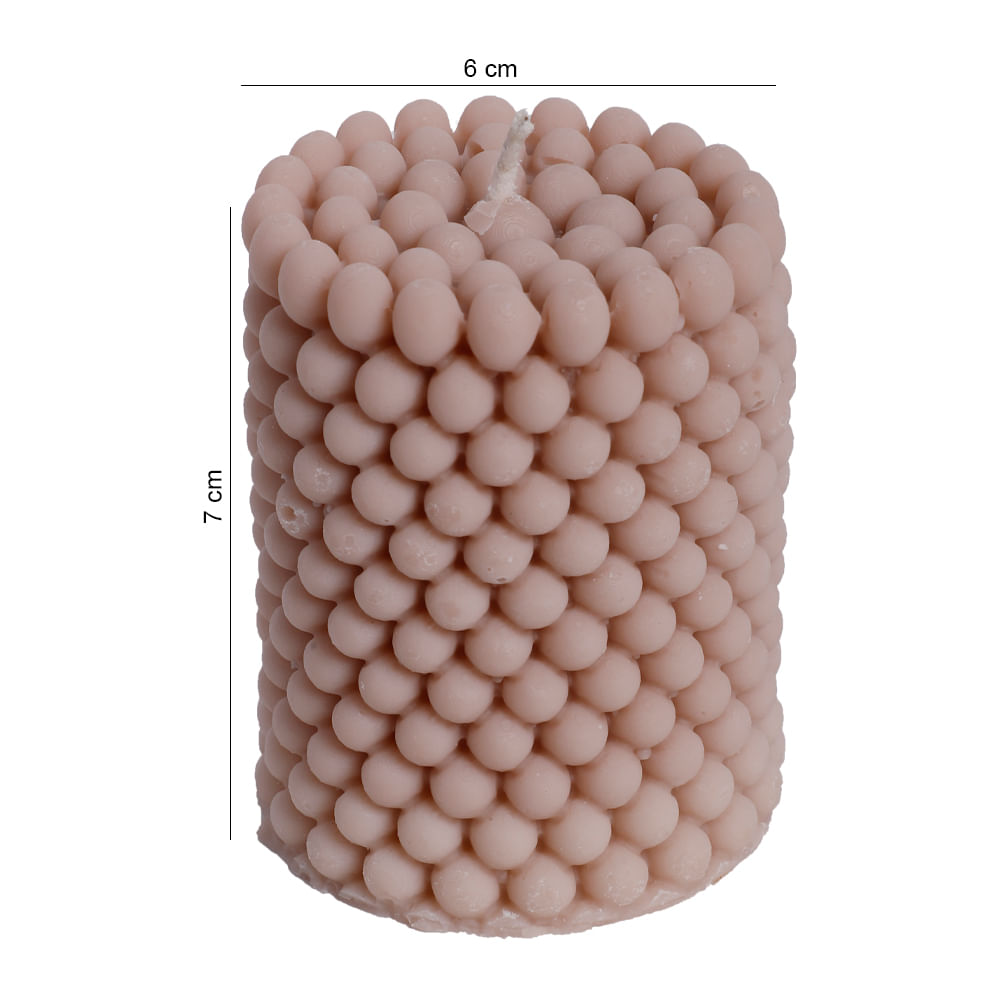 Trio de vela bubble cilindro color beige 7.5x6.5 cm - Siman El Salvador