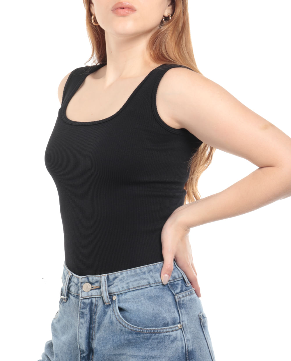 Camiseta Pepermoon tank top negra para mujer - Siman El Salvador