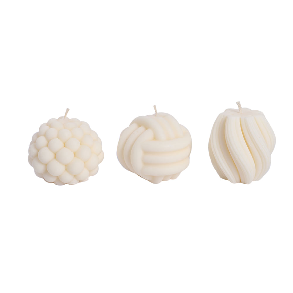 Trio de velas mini mixto color vainilla 5.5x5.5 cm - Siman El Salvador