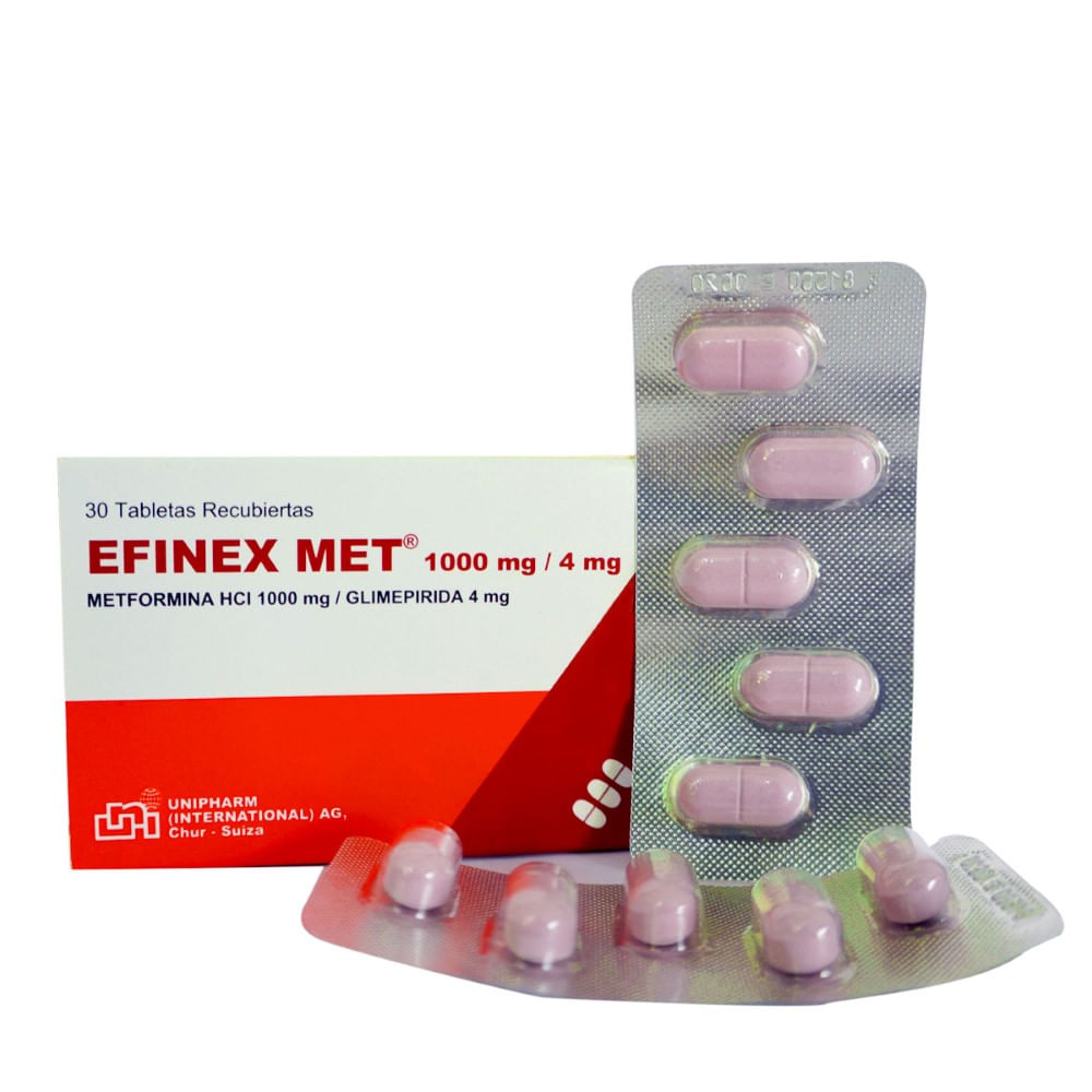 Efinex met 1000/4mg x 30 tabletas - Siman El Salvador