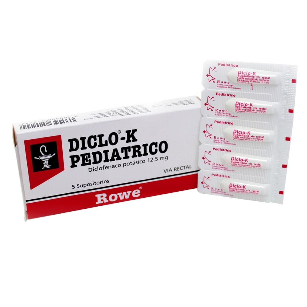 Diclo-k pediatrico 12.5mg x 5 supositorios - Siman El Salvador