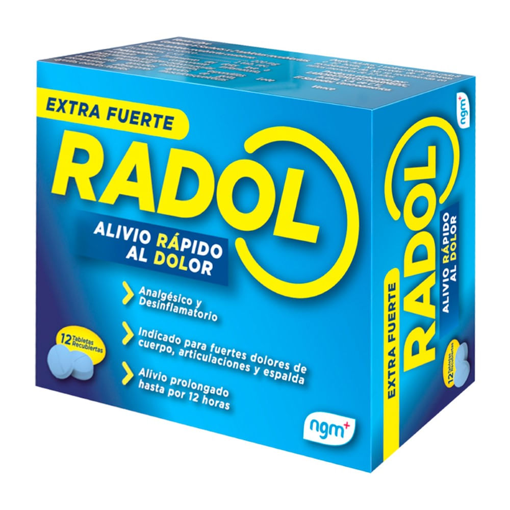 Radol extra fuerte 220mg x 6 sobres de 2 tabletas - Siman El Salvador