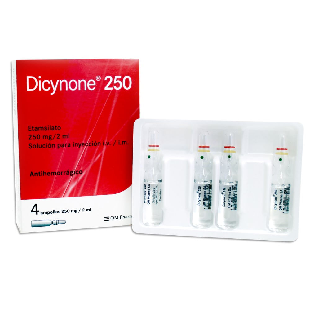 Dicynone 250mg inyectable x 4 ampollas 2ml - Siman El Salvador