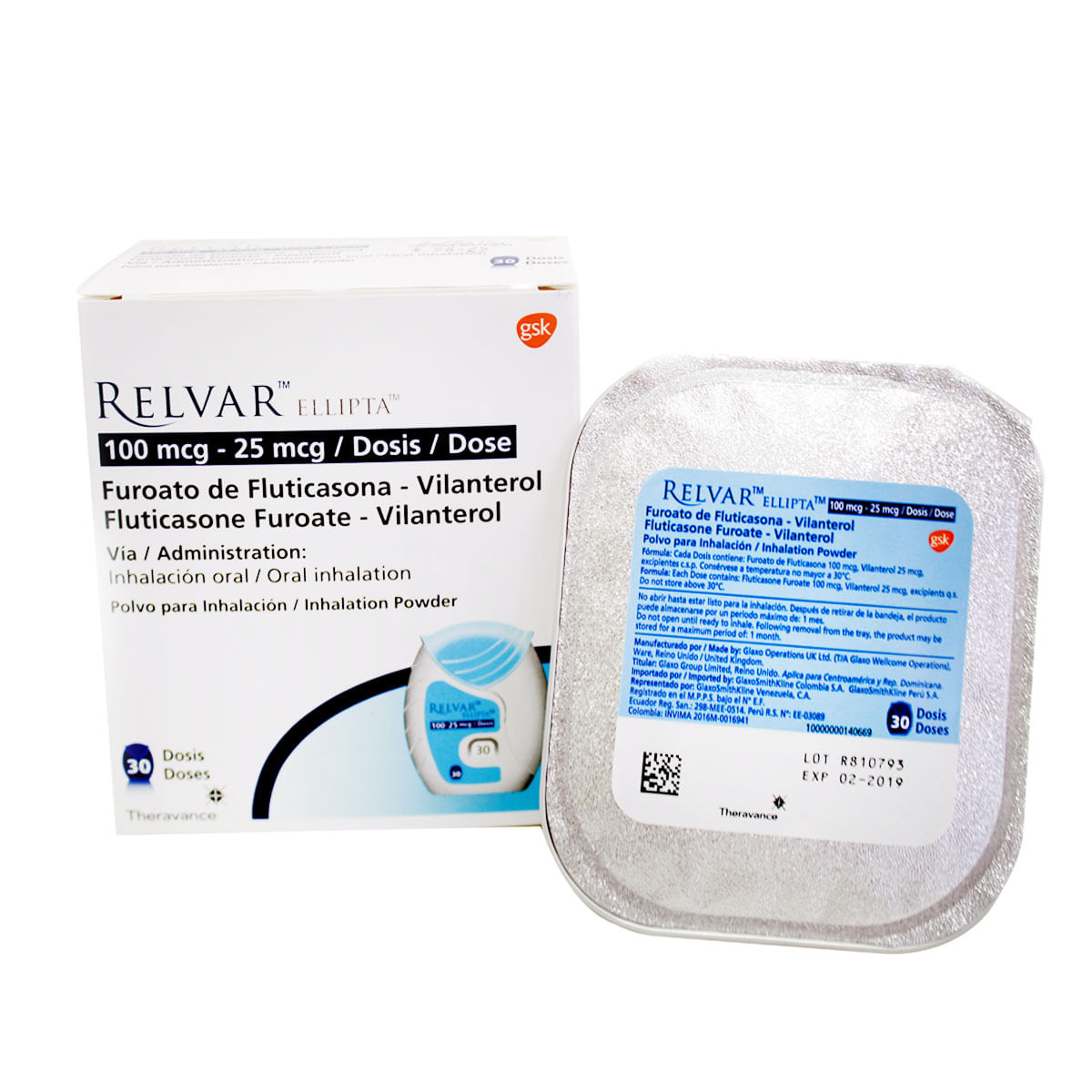 Relvar 100mcg/25mcg inhalador x 30 dosis - Siman El Salvador