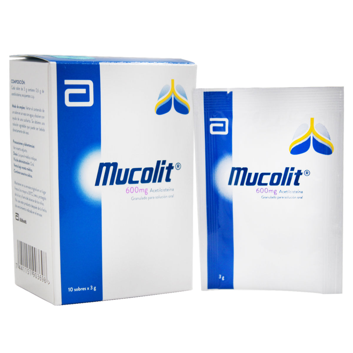 Mucolit 600mg x 10 sobres - Siman El Salvador