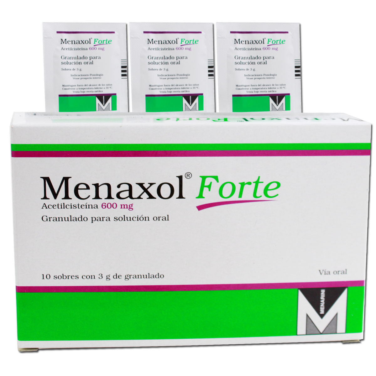 Menaxol forte 600mg x 10 sobres granulados 3 grs. - Siman El Salvador