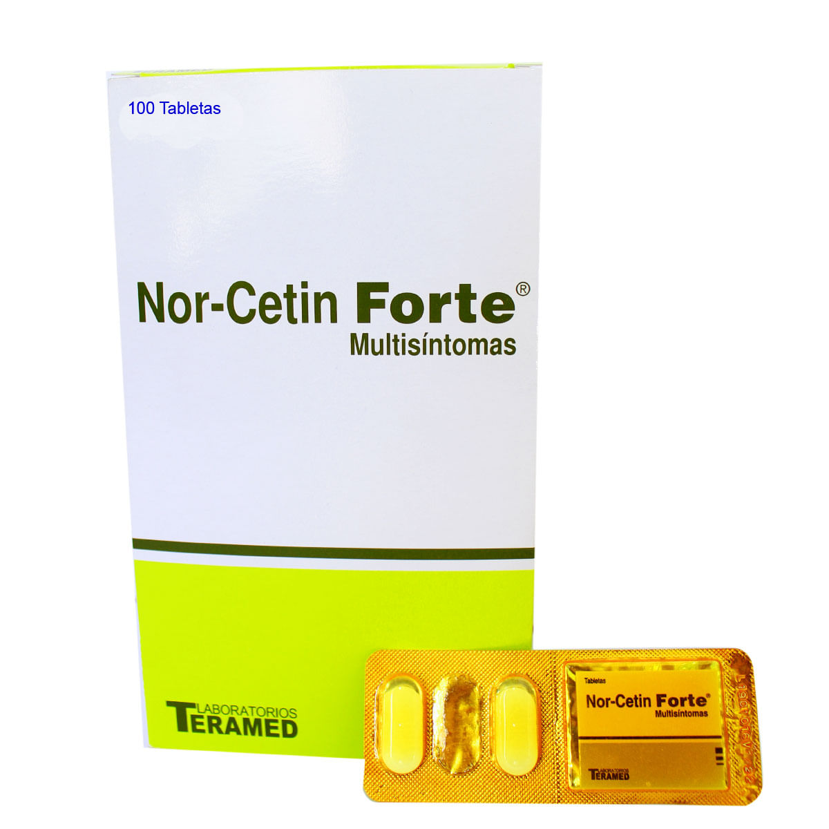 Nor-cetin forte x 50 sobres de 2 tabletas - Siman El Salvador