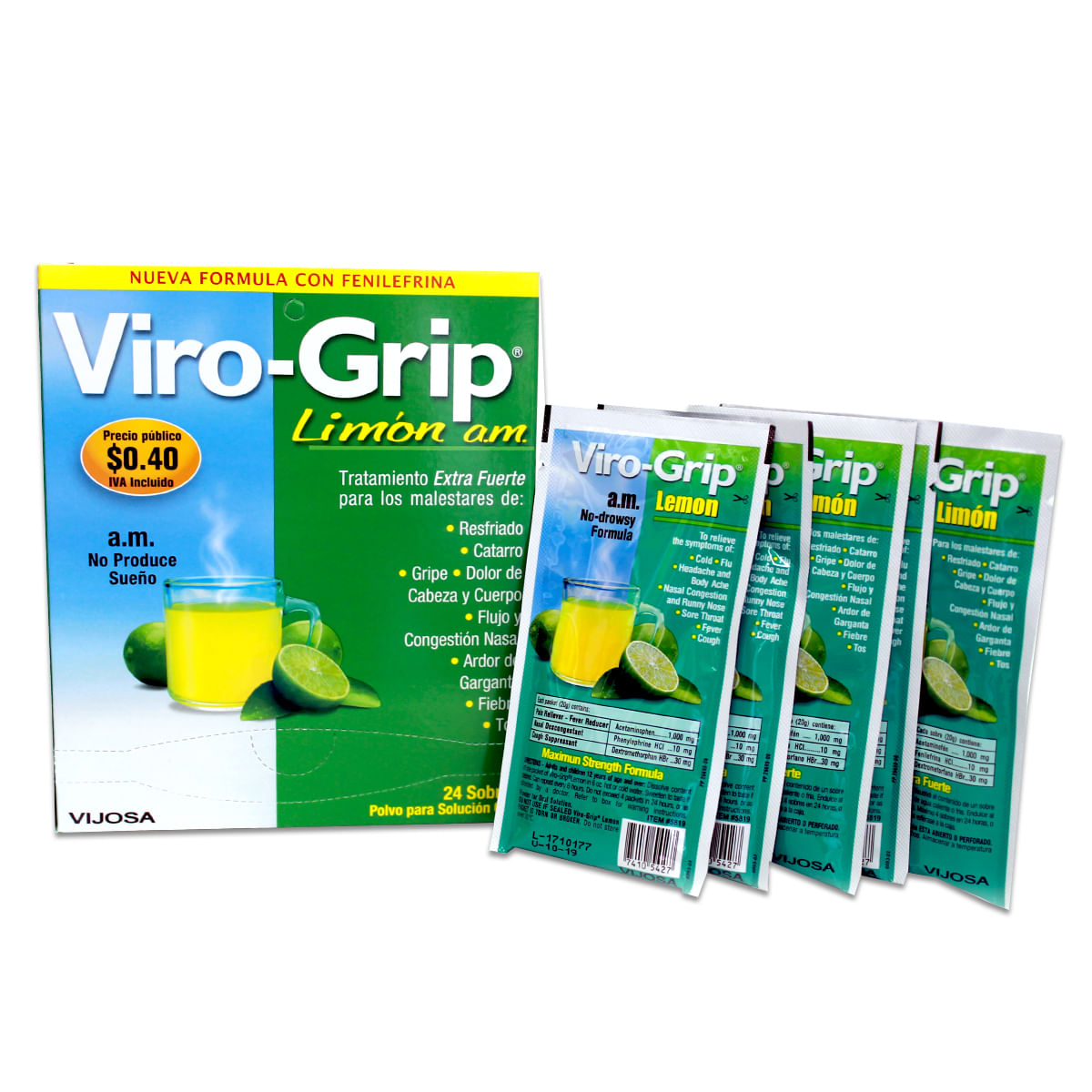 Viro-grip té limon a.m nva.form. X 24 sobres