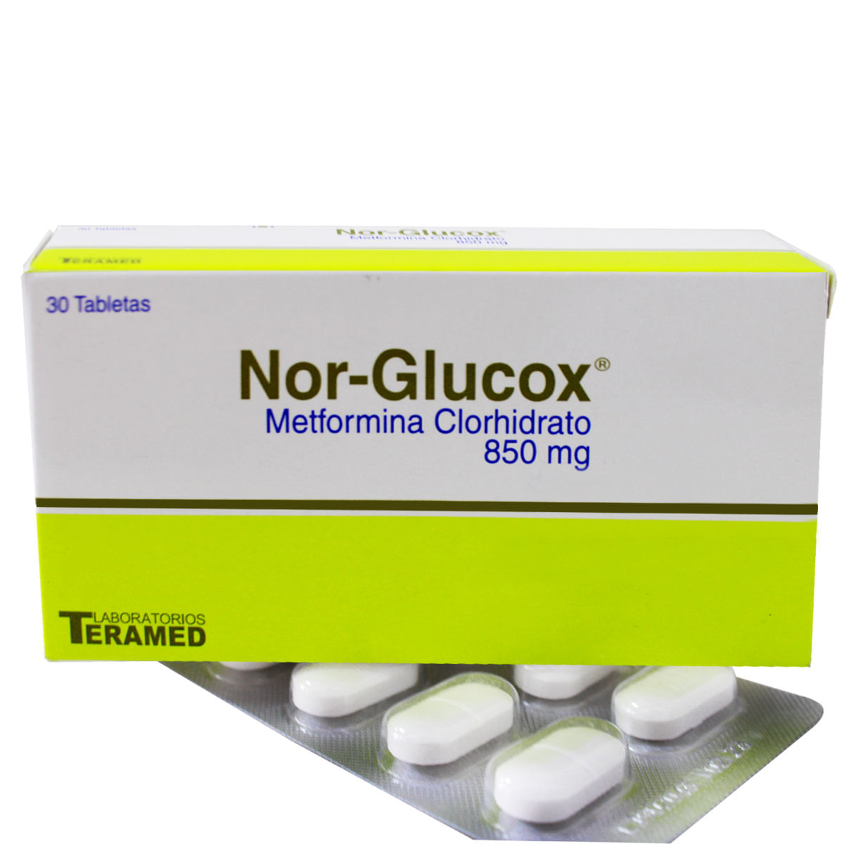 Nor-glucox 850mg x 30 tabletas - Siman El Salvador