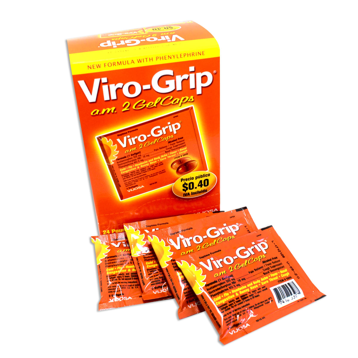Viro-grip a.m. X 24 sobres de 2 gelcaps - Siman El Salvador
