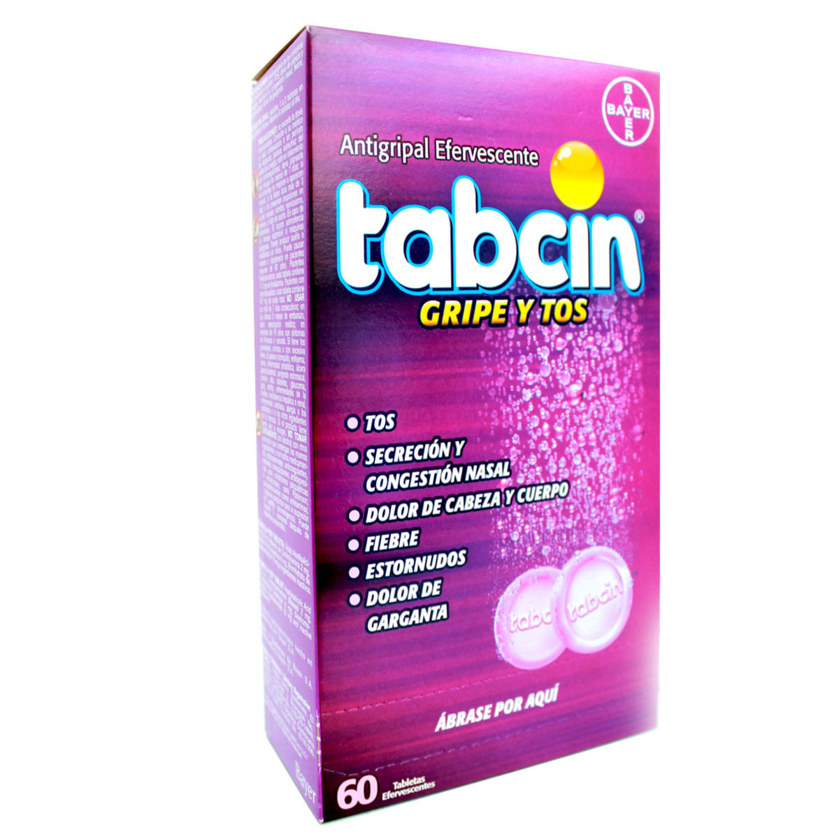 Tabcin gripe y tos x 60 tabletas efervescentes
