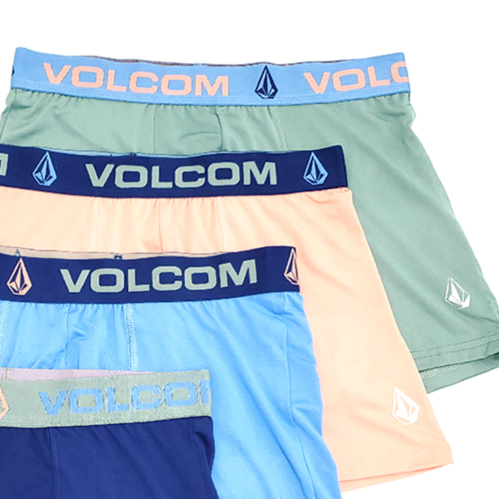 Pack de 4 boxers brief Volcom multicolores para hombre