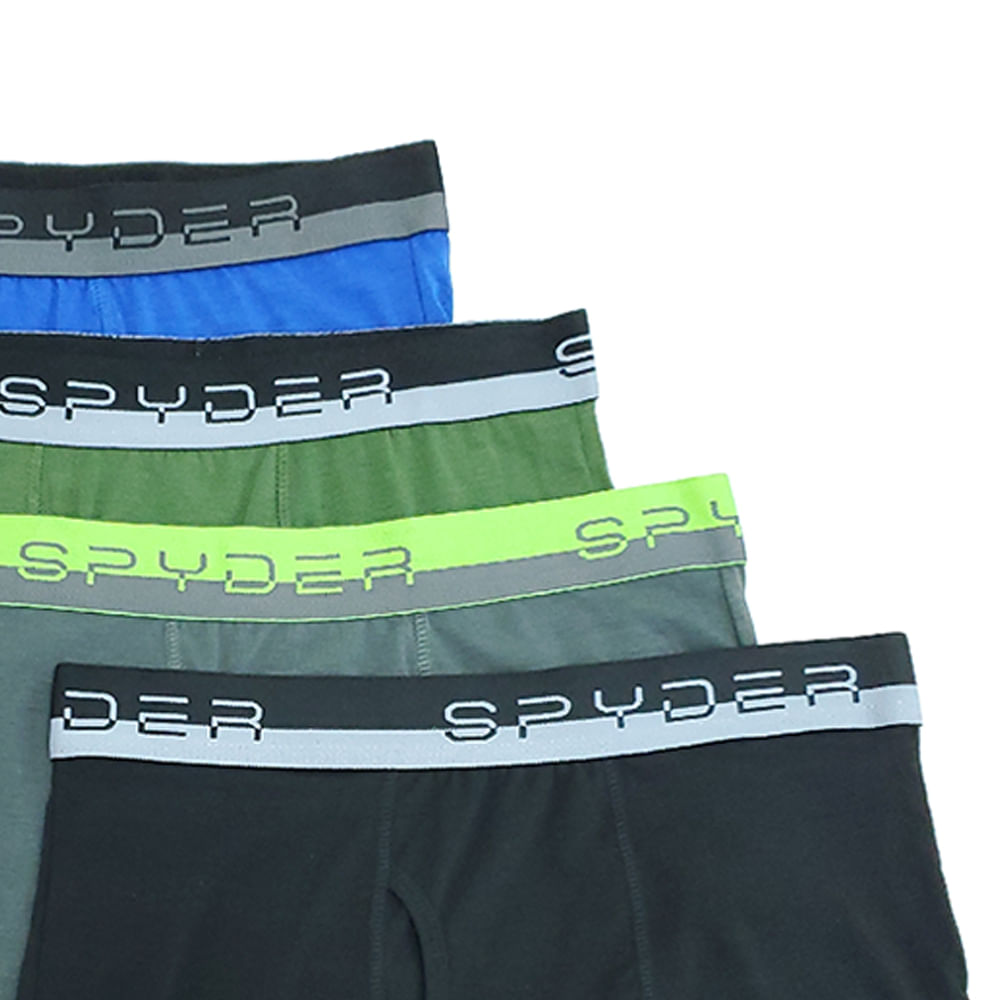 Pack de 4 boxers brief Spyder multicolor para hombre - Siman Guatemala