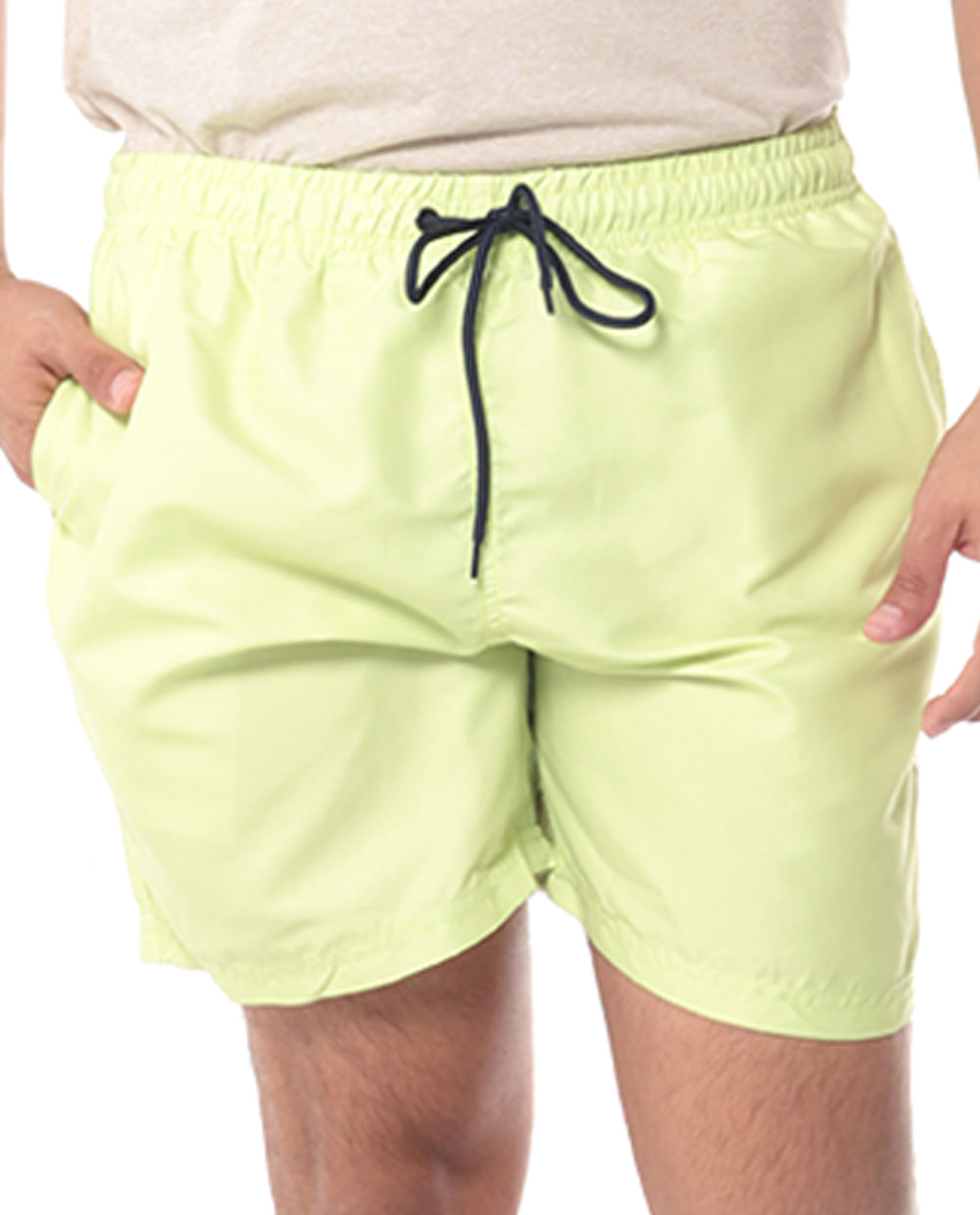 Calzoneta de baño verde lima sólido para hombre