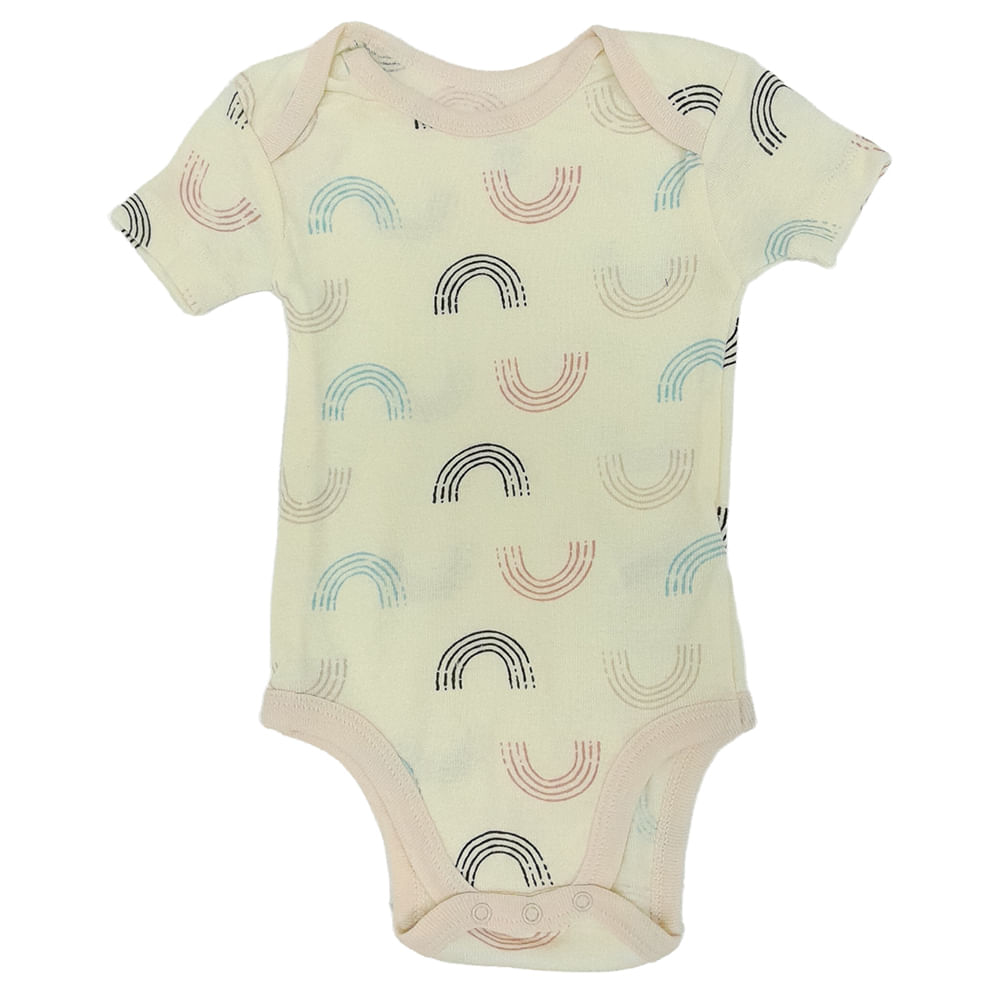 Set de 4 mamelucos multicolor con estampado de arcoíris para bebé niña