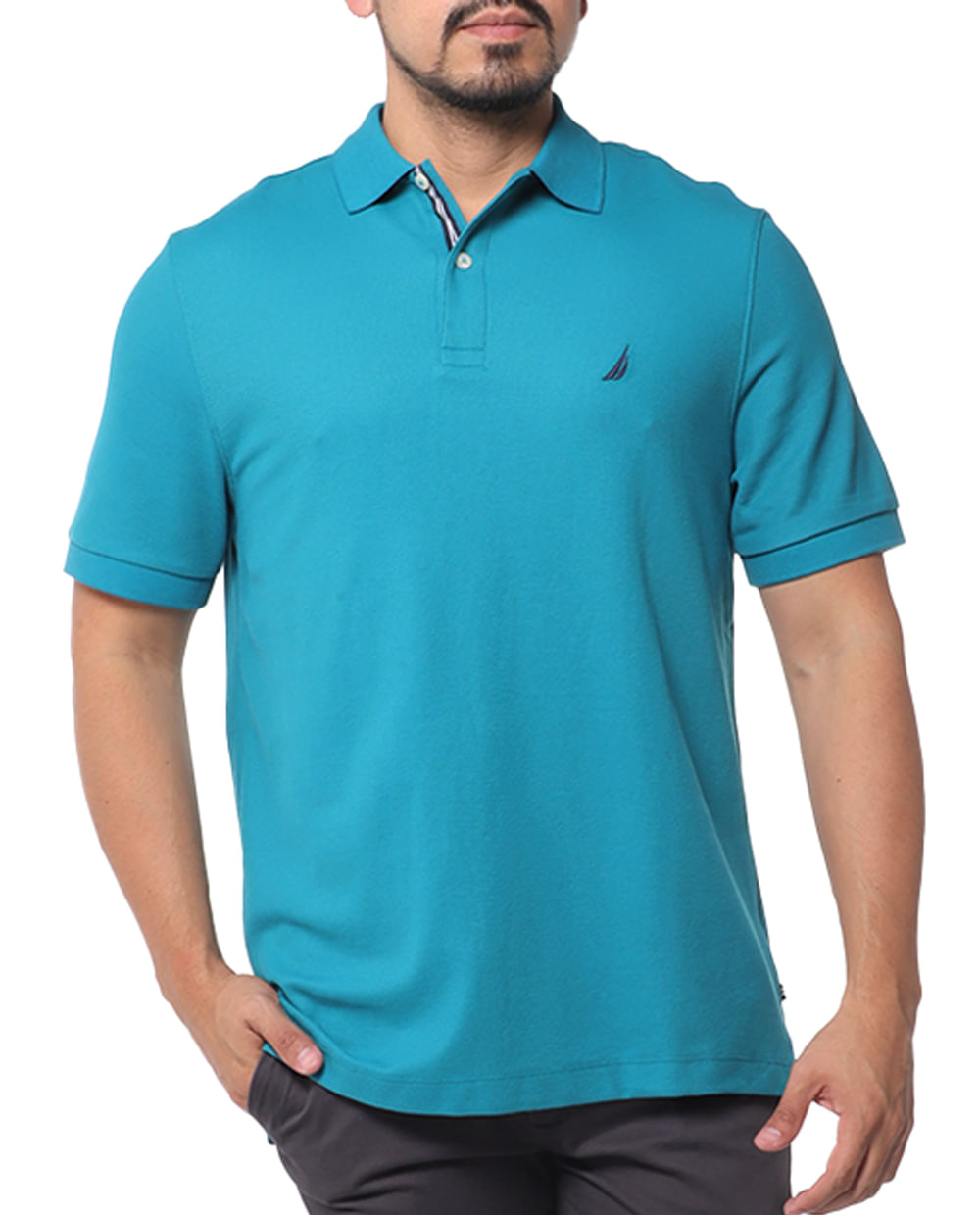 Nautica Camisa polo básica verde jade para hombre