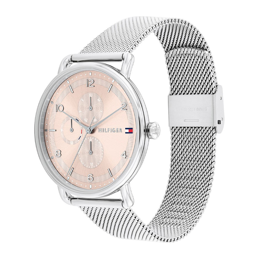 Reloj Tommy Hilfiger análogo metálico plateado para dama - Siman Costa Rica