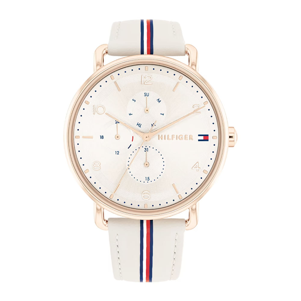 Reloj Tommy Hilfiger análogo cuero beige para dama - Siman Costa Rica