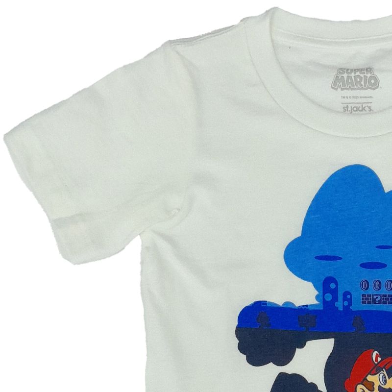 Camiseta blanca con estampado de Super Mario para niño