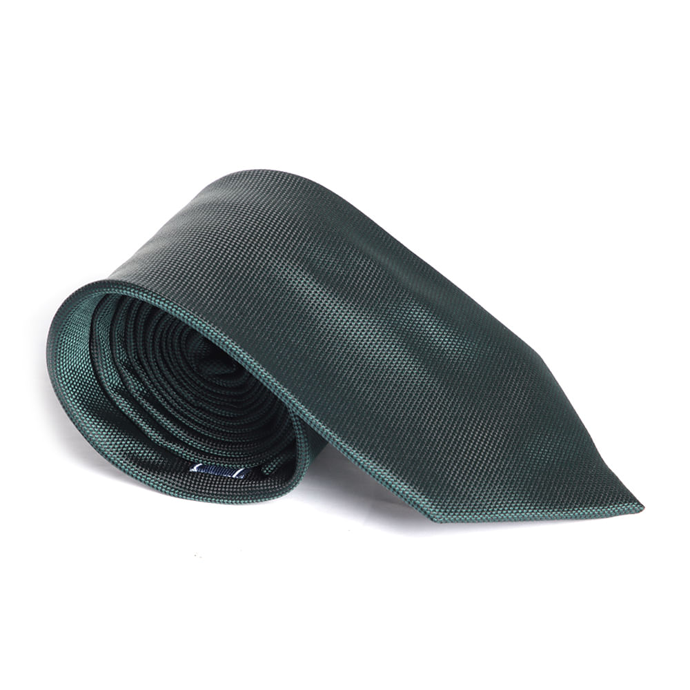 Corbata verde con textura mini print para hombre
