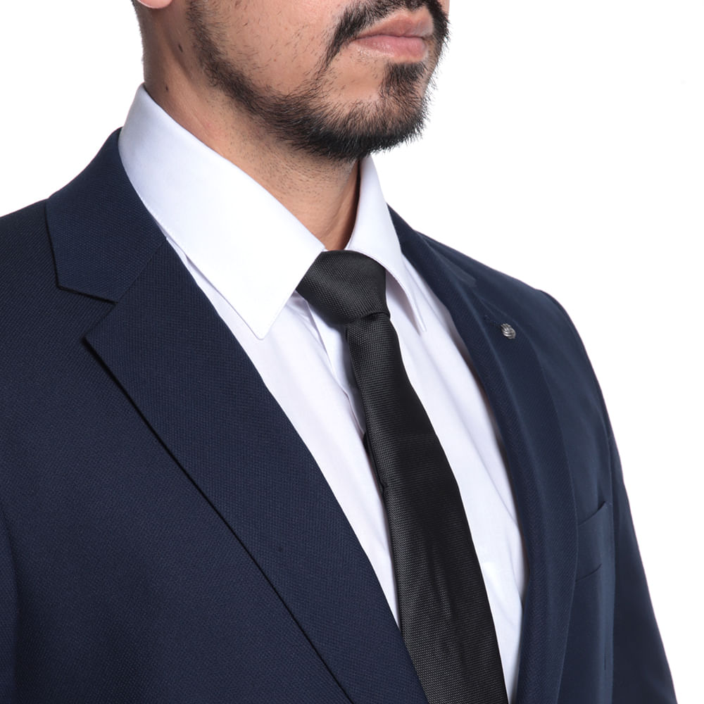 Corbata gris oscuro con textura mini print para hombre - Siman El Salvador