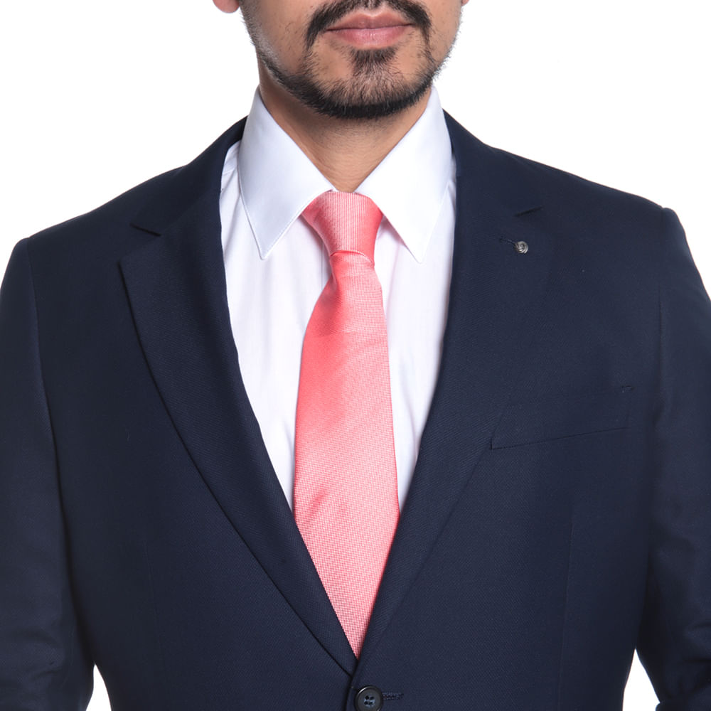 Corbata coral con textura mini print para hombre