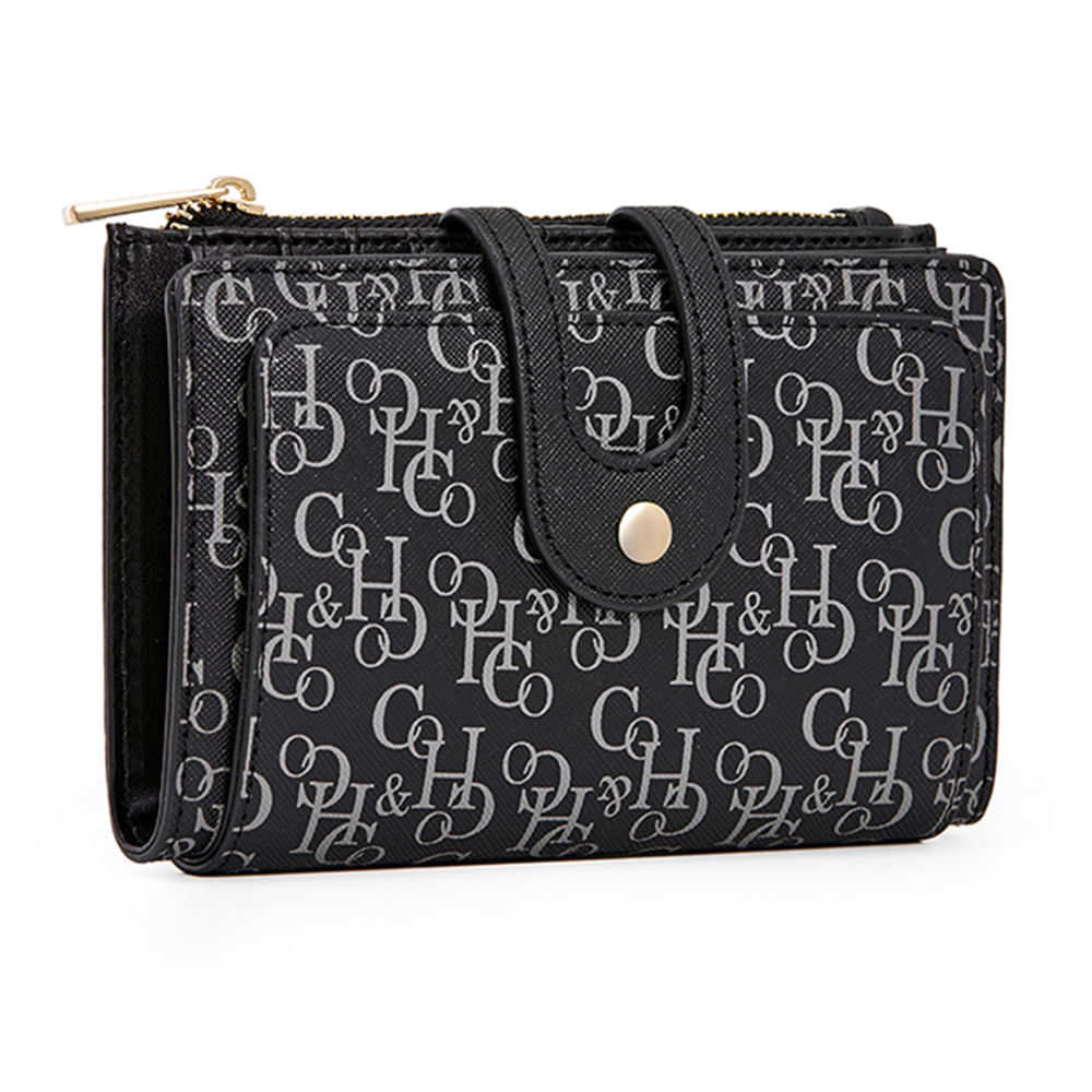 Billetera H&Co color negro con estampado para mujer - Siman Costa Rica