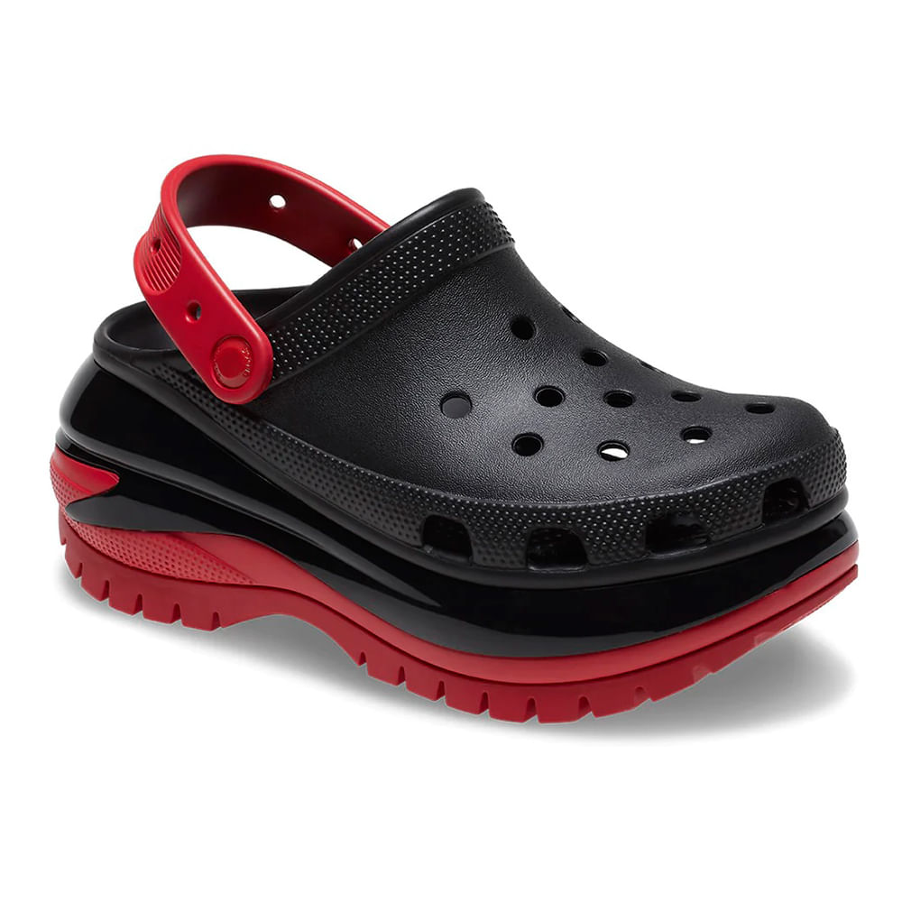 Crocs Classic Mega Crush color negro/rojo para mujer - Siman Guatemala