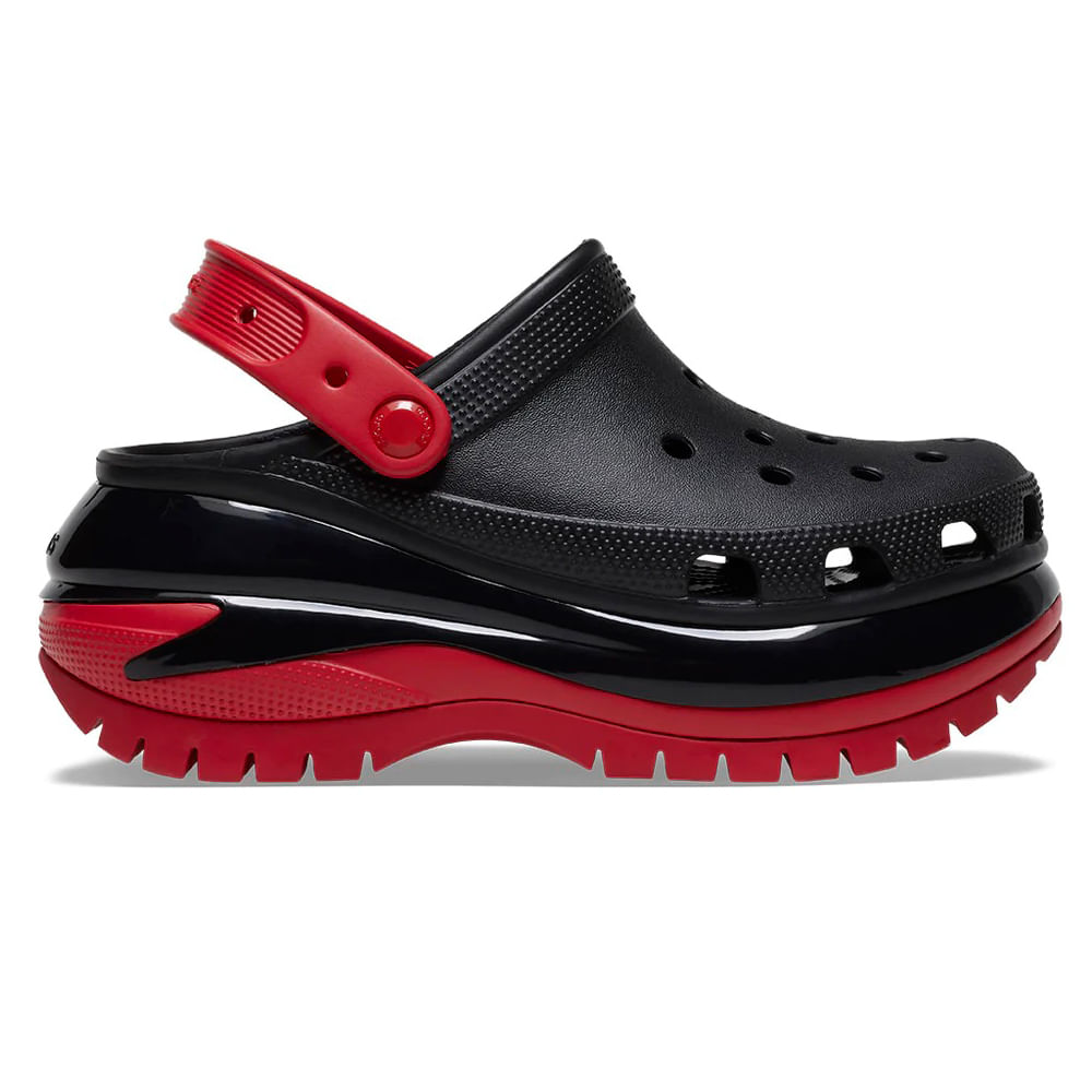 Crocs Classic Mega Crush color negro/rojo para mujer - Siman Guatemala