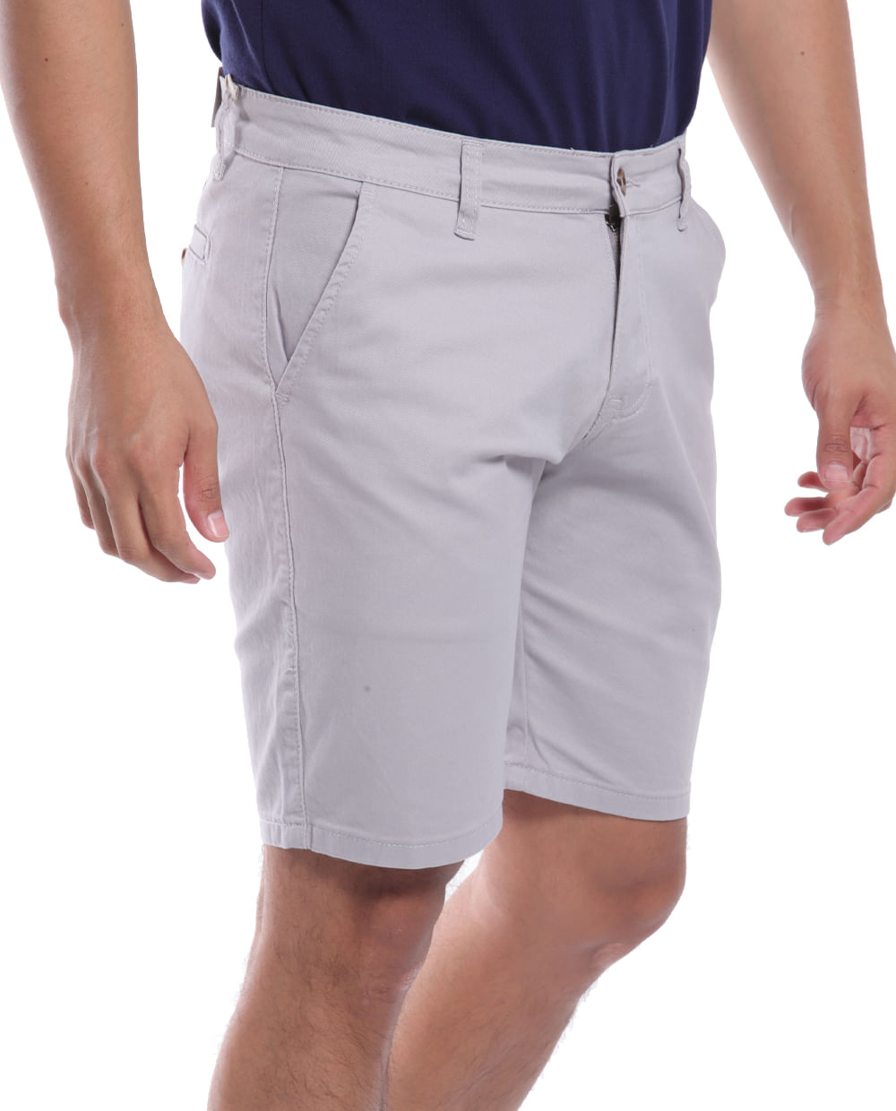 Short casual gris sólido para hombre