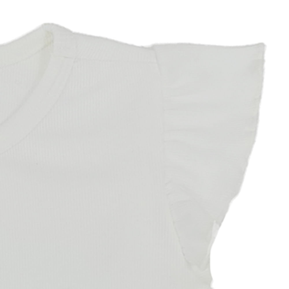 Blusa con revuelo rib blanco