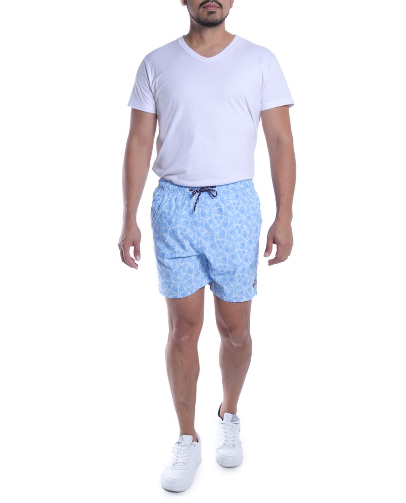 Calzoneta de baño celeste estampado moderno para hombre