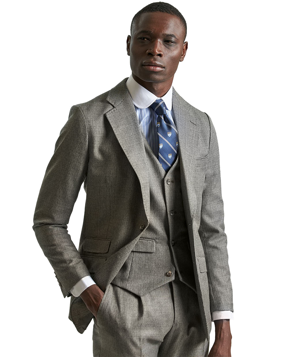 Blazer café con textura para hombre
