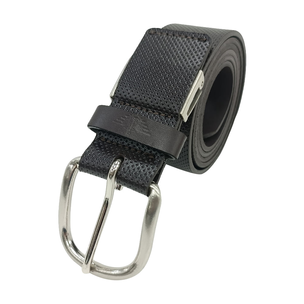 Cinturón tradicional café oscuro con textura para hombre - Siman El ...