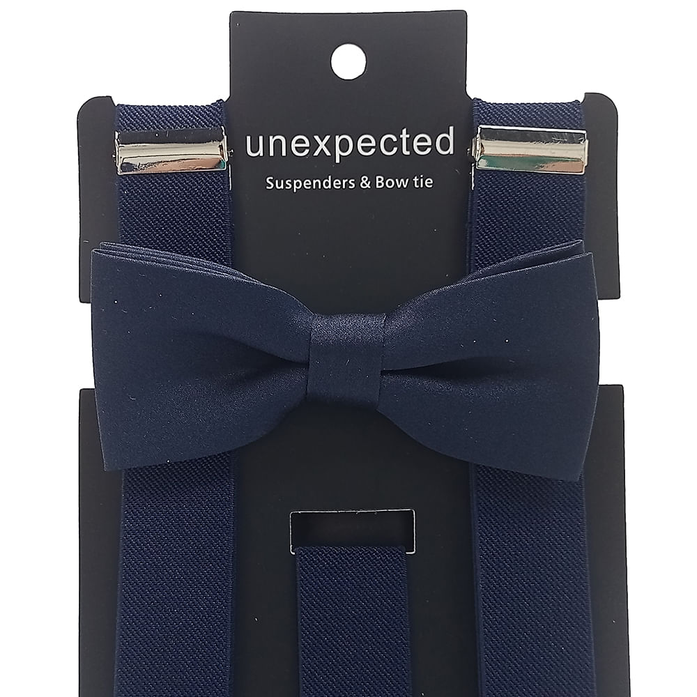 Tirantes y corbatín azul sólido para niño - Siman El Salvador