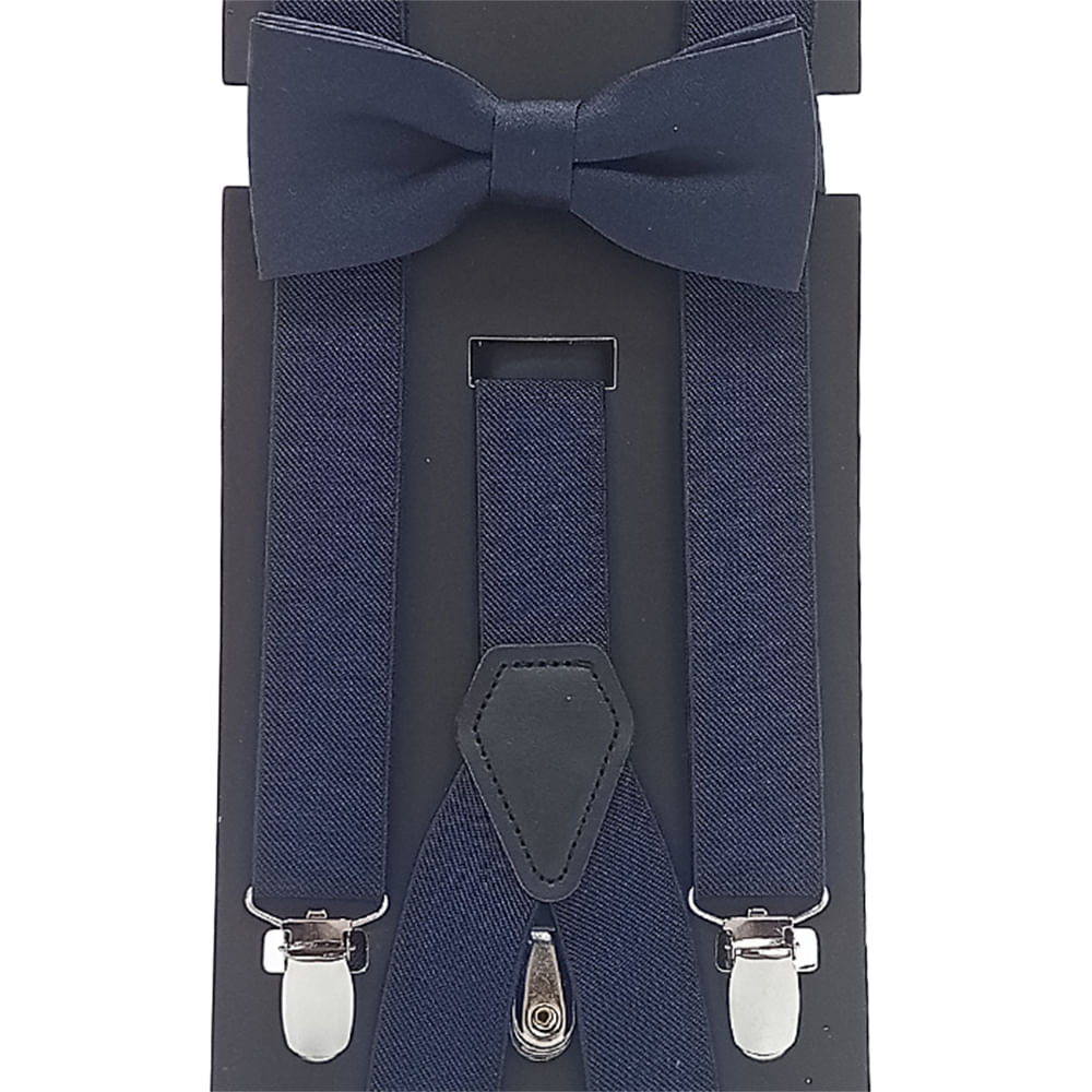 Tirantes y corbatín azul sólido para niño - Siman El Salvador