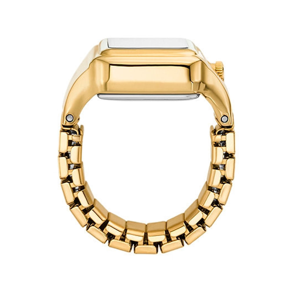 Reloj anillo Fossil análogo metal dorado para mujer