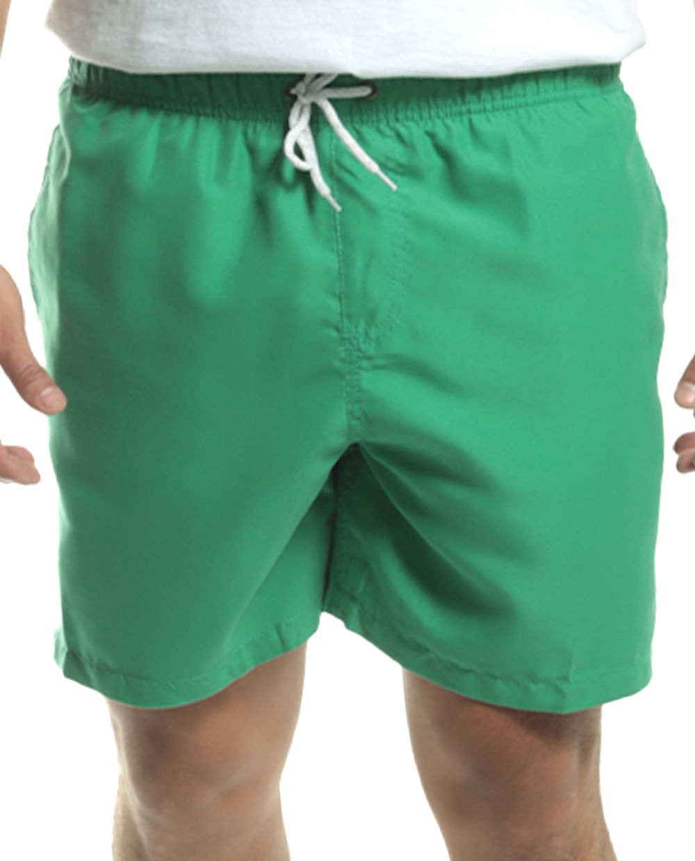 Calzoneta de baño verde sólido para hombre