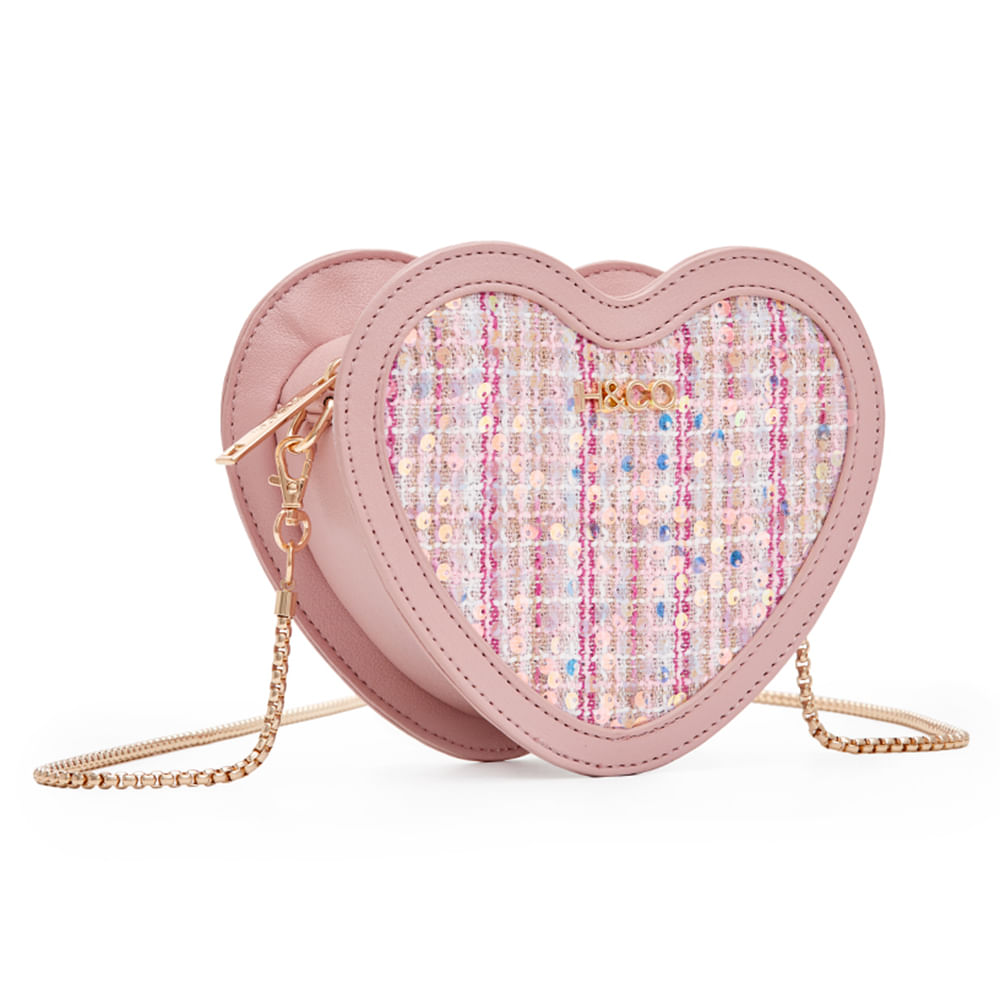 Cartera crossbody H&Co Ava color rosado para dama