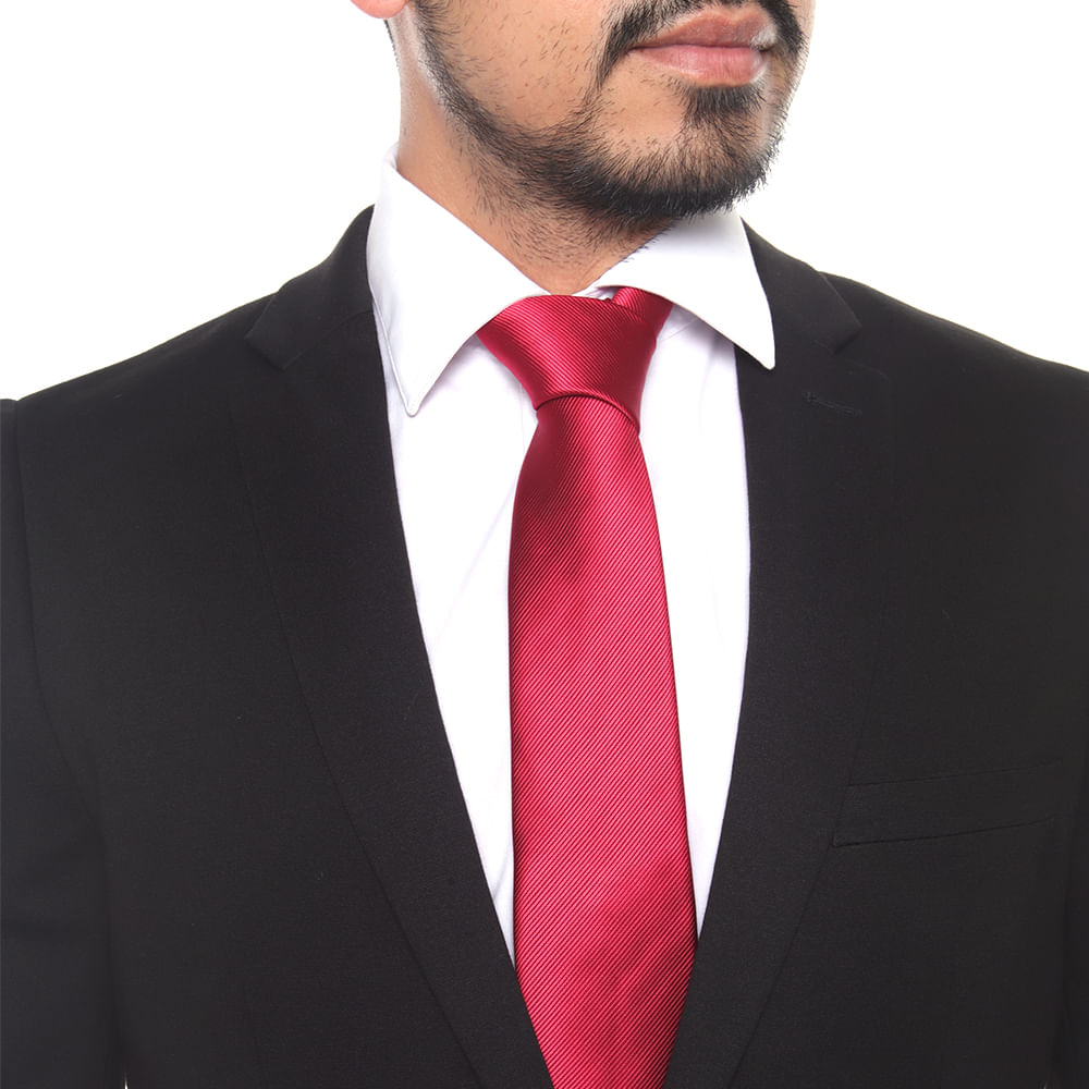 Corbata roja con textura a rayas para hombre - Siman El Salvador