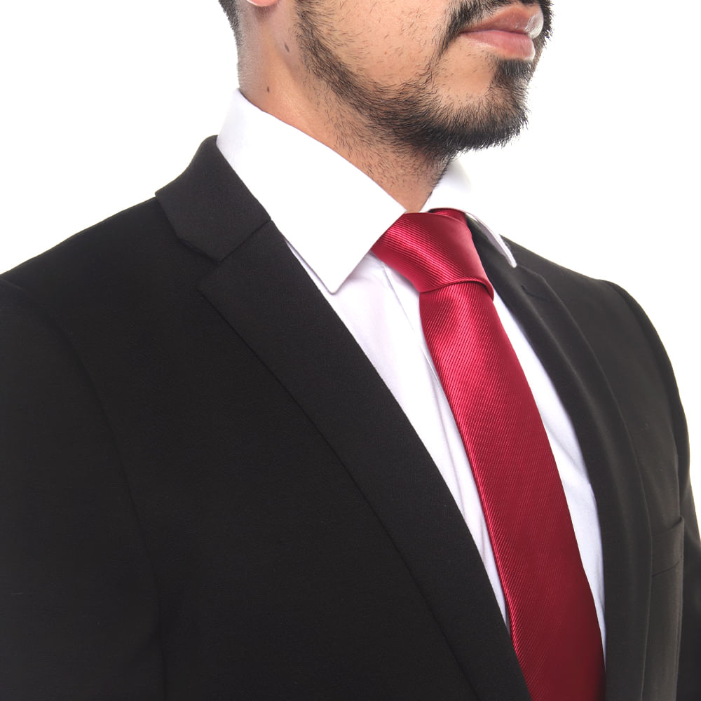 Corbata roja con textura a rayas para hombre - Siman El Salvador