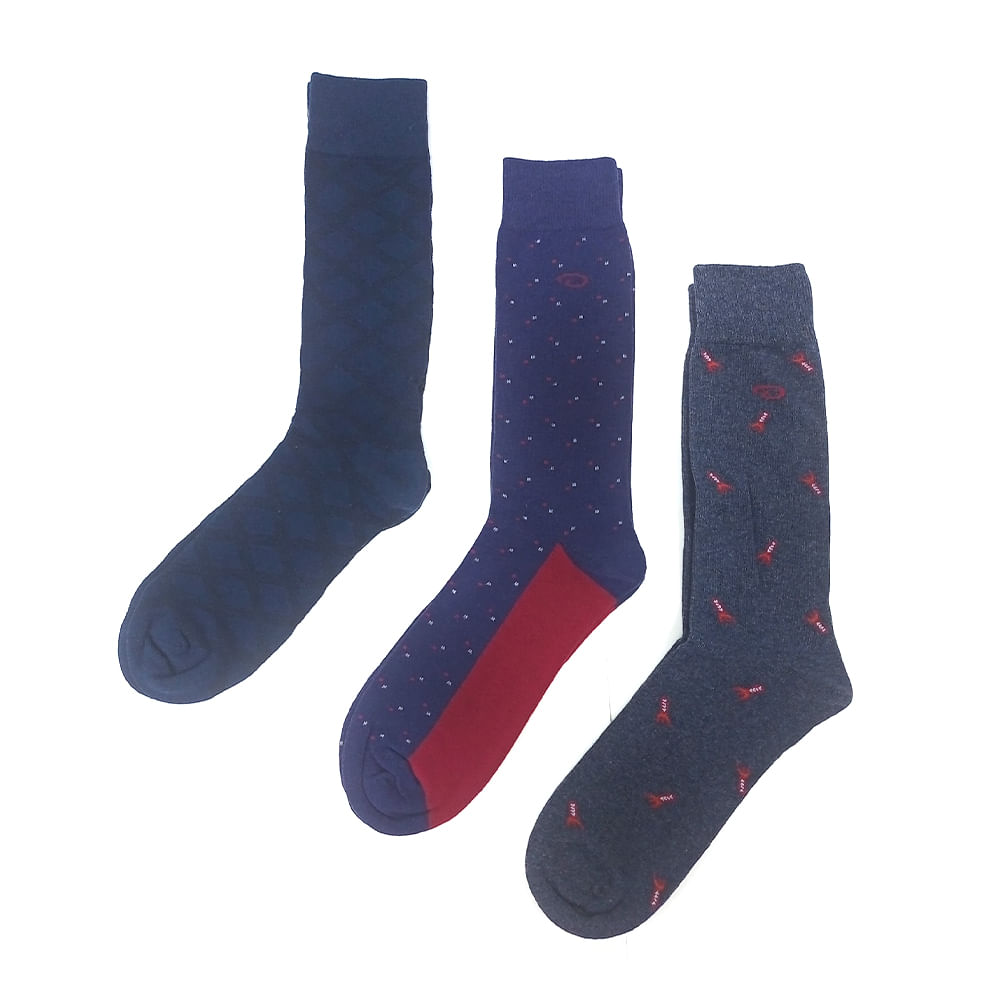 Pack de 3 pares de calcetines de vestir Unexpected mid calf navy para ...