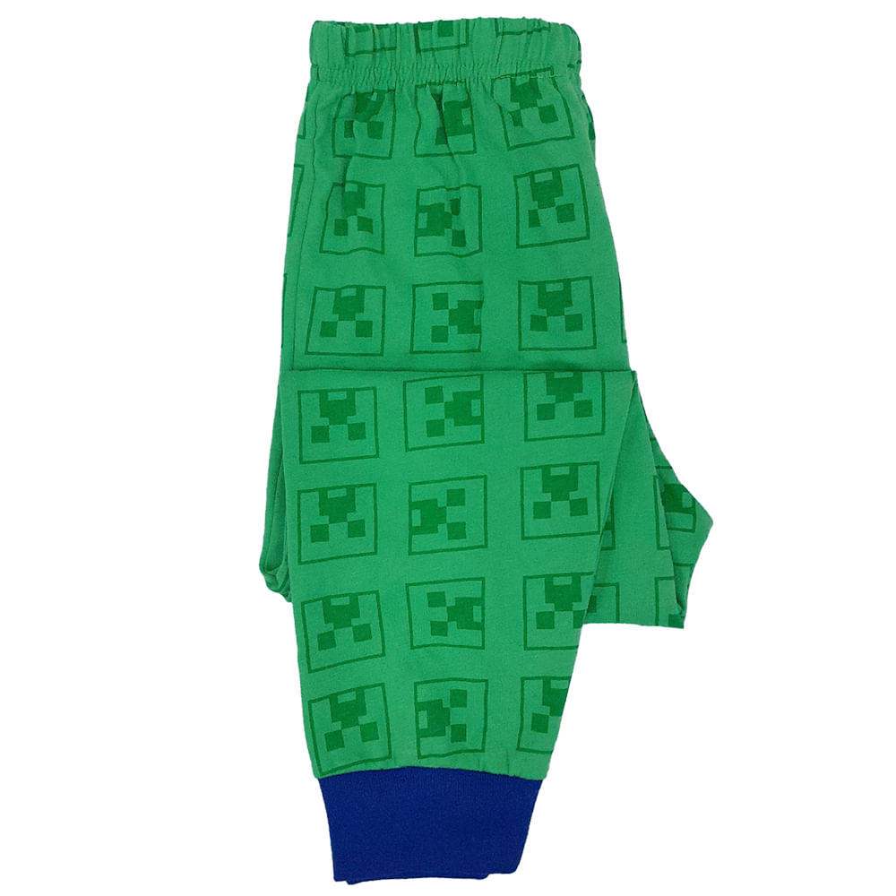Pijama 2 piezas bicolor con estampado de minecraft para niño