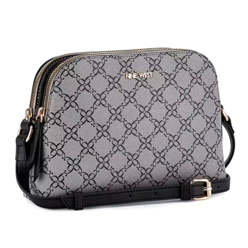 Cartera crossbody Nine West gris/negro para dama