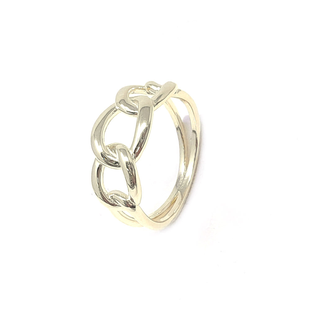 Anillo de plata dorado talla 7 para dama - Siman El Salvador