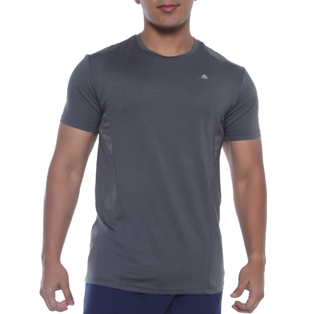 Camiseta deportiva poliéster reflectivo gris oscuro para hombre - Siman ...