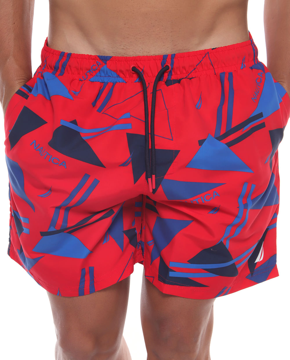 Calzoneta de baño rojo estampado moderno Nautica para hombre - Siman ...