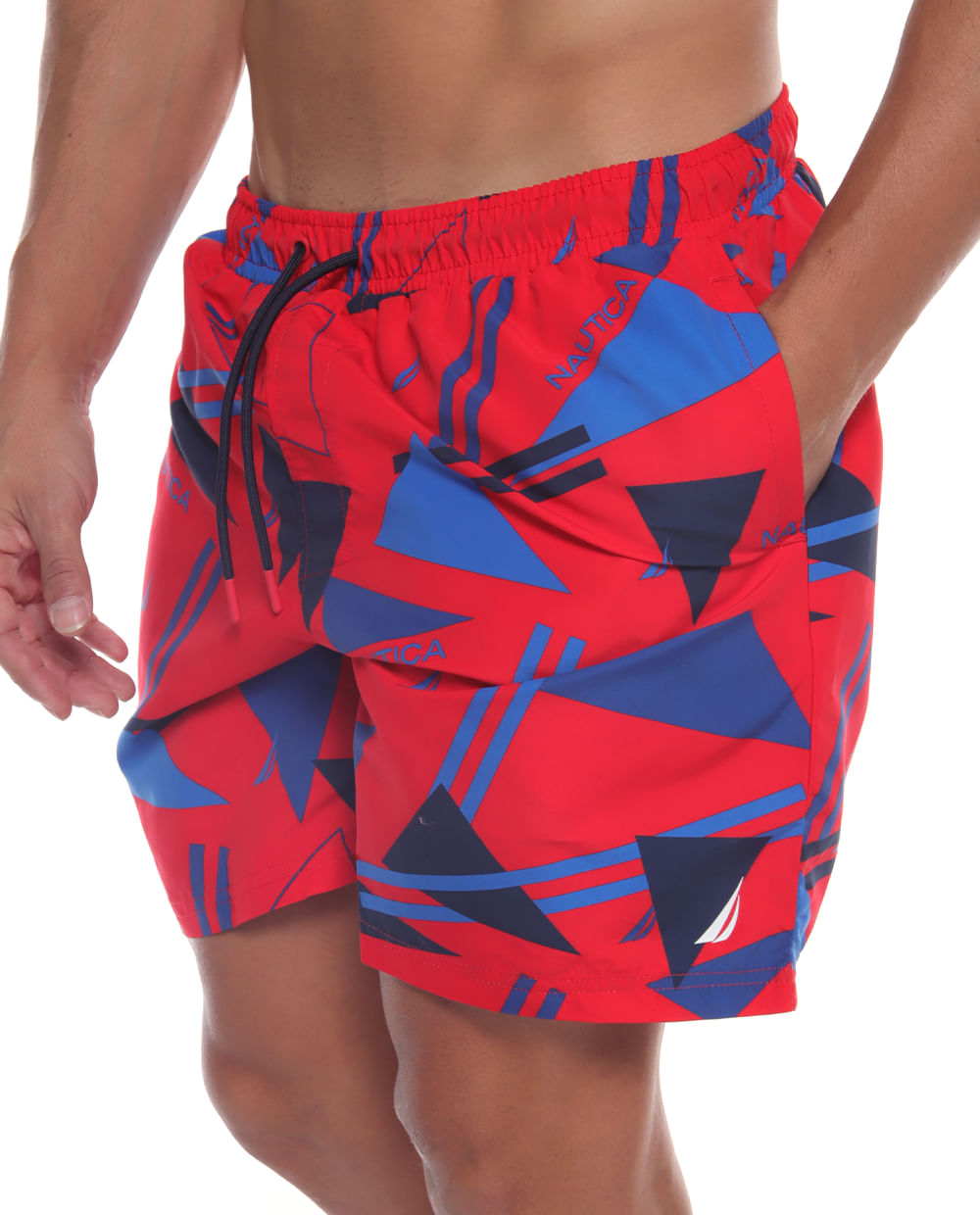 Calzoneta de baño rojo estampado moderno Nautica para hombre - Siman ...