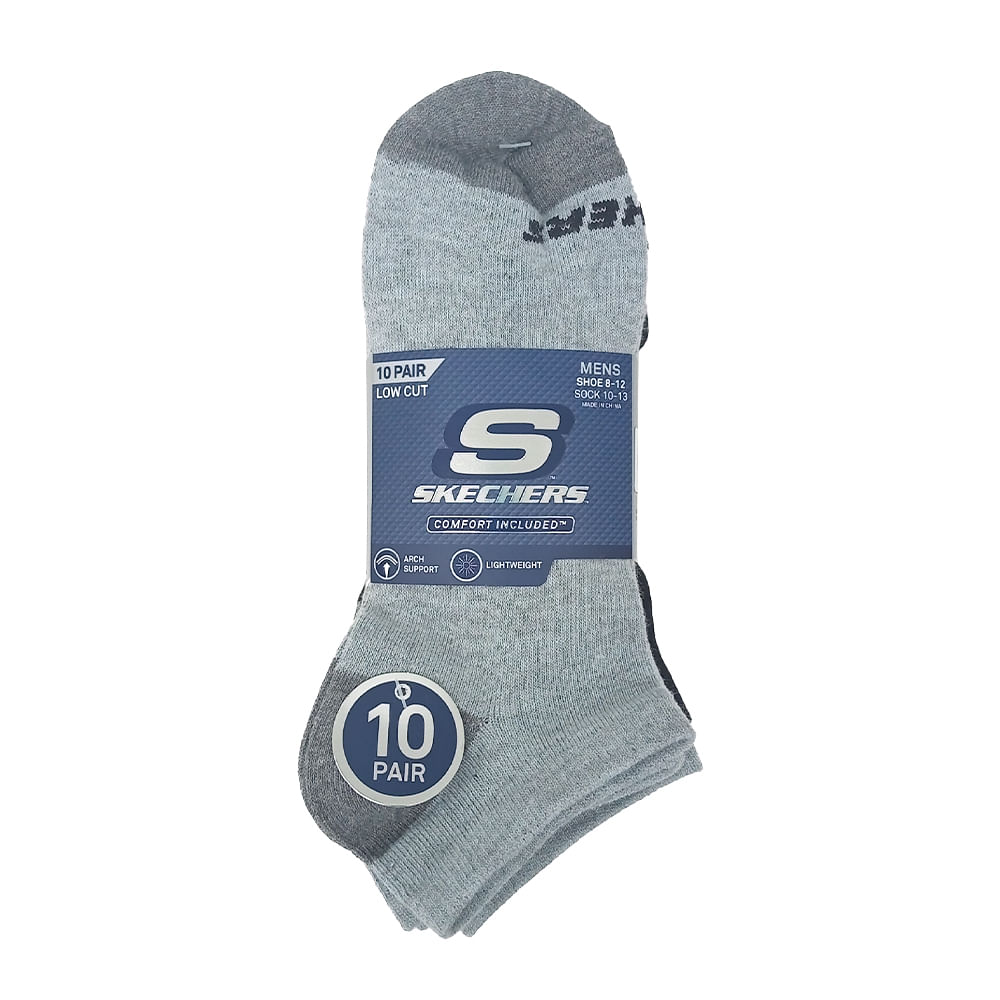 Pack de 10 pares de calcetines Skechers liner blanco, negro y gris para ...