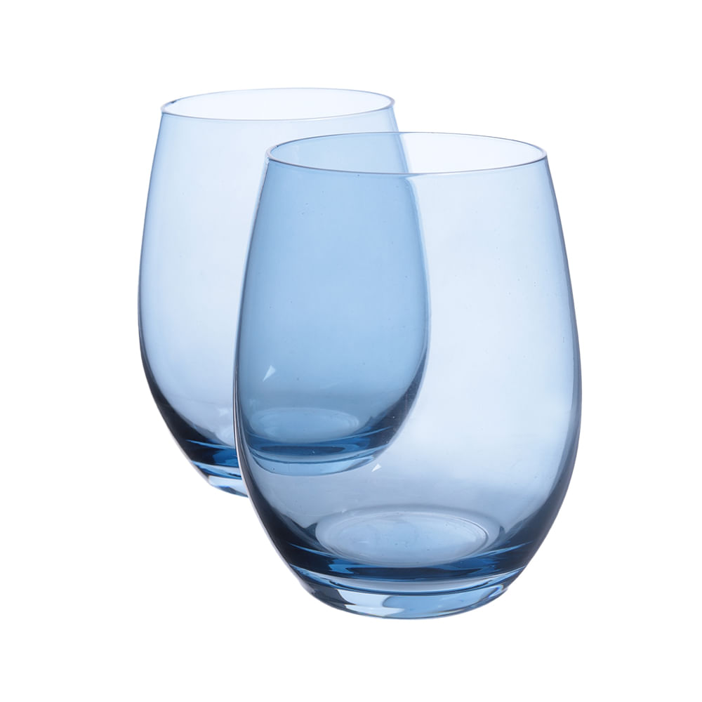 Set de 4 copas sin tallo veneto azul 15 oz